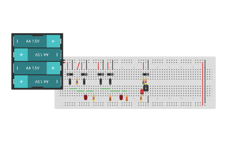 Circuit design Boolean Logic with diodes - Tinkercad