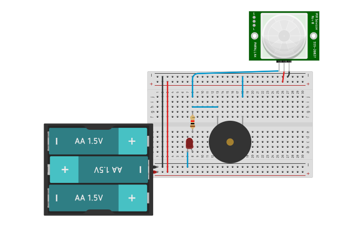 Circuit Design Motion Sensor Alarm Tinkercad