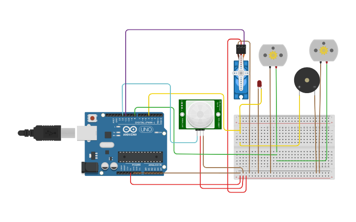 Circuit design Automatic Zebra crossing Project - Tinkercad