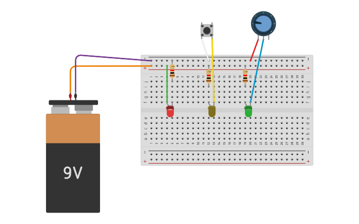Circuit design Circuito Semáforo- Abner Ortega - Tinkercad