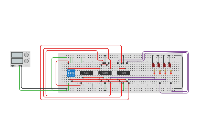 Circuit design Exp 7a) Serial-in Serial-out Shift Register | Tinkercad