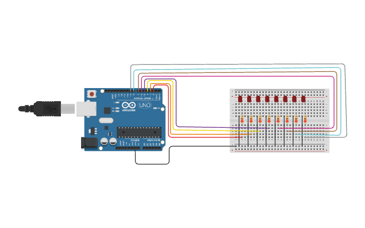 Circuit design Binary Sayacı - Tinkercad