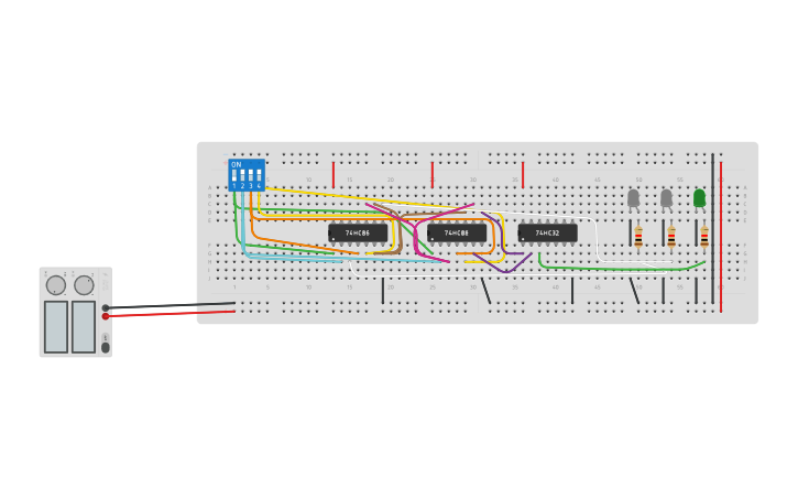 Circuit design 2 Bit Full Adder - Tinkercad