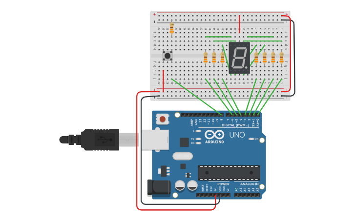 Circuit design Lab 6 Part C Count Down - Tinkercad