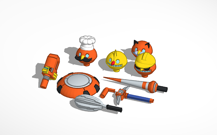 3D design Weapons kit for Egg-Pawn (Articulated) v2.0 - Tinkercad