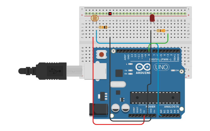 Circuit design Mini Emergency LED | Tinkercad