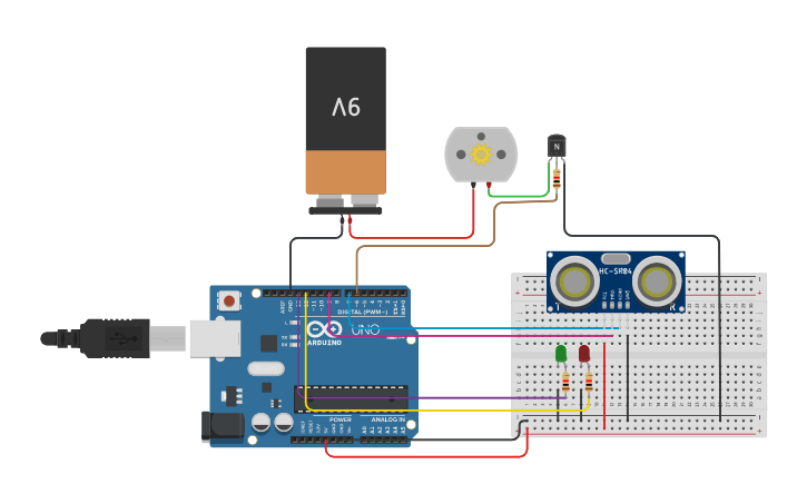 Circuit design Hand sanitizer using Arduino - Tinkercad
