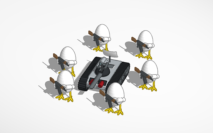 3D design Nº 1 Battle Eggs with tank - Tinkercad