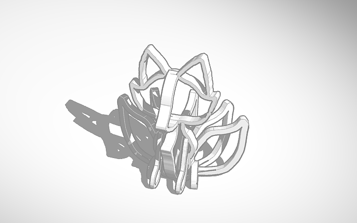 3D design Wire Frame Kitsune - Tinkercad