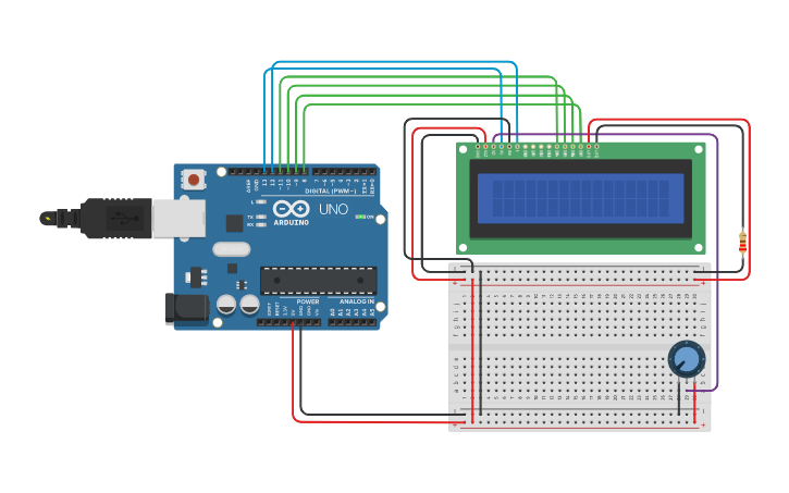 Circuit design Copy of LCD | Tinkercad