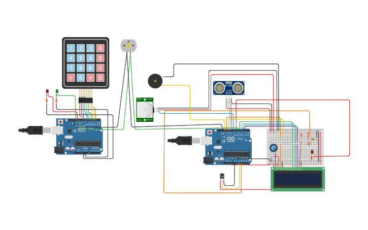 Circuit design Smart Protection System - Tinkercad