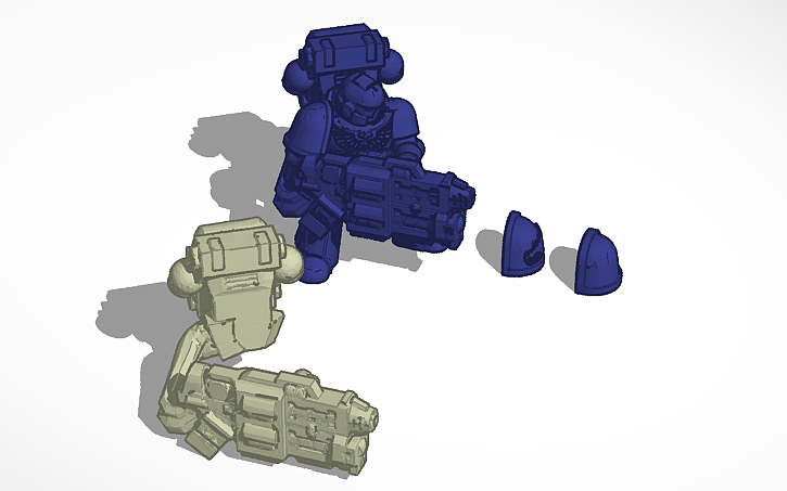 3D design spacemarine with grav cannon - Tinkercad