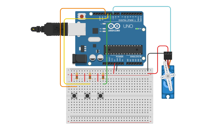 Circuit design Servo Motor | Tinkercad