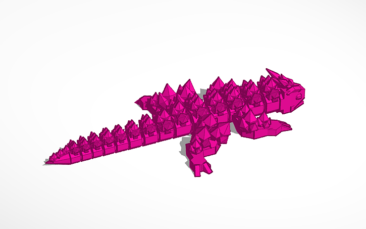 3d Design Articulated Adult Crystal Dragon Tinkercad