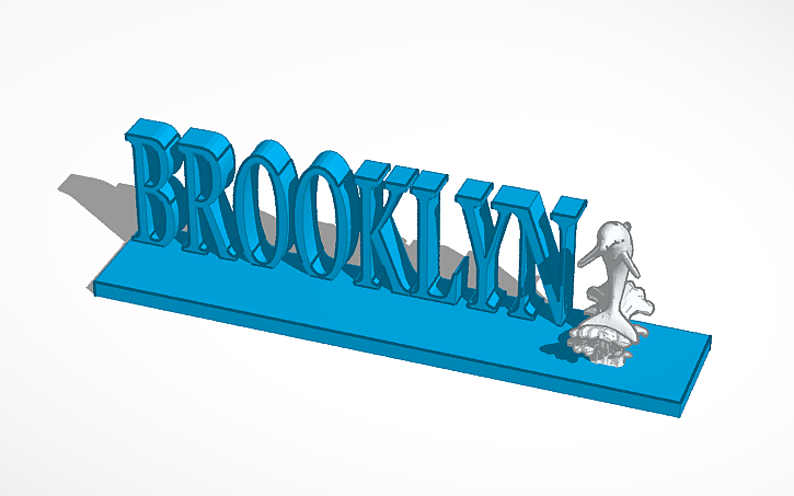 3D design Brooklyn-nameplate - Tinkercad