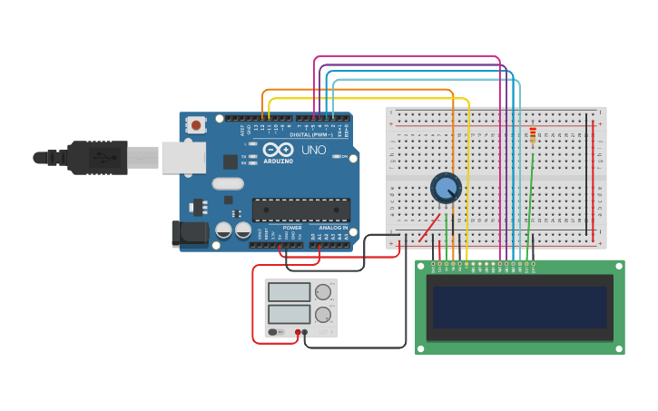 Circuit Design 10 Lcd Con Potenziometro Tinkercad