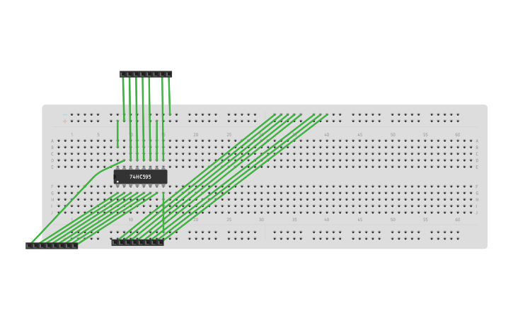 Circuit design 74HC595 Breakout V1 - Tinkercad