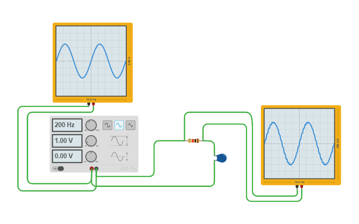 Circuit design high pass filter - Tinkercad