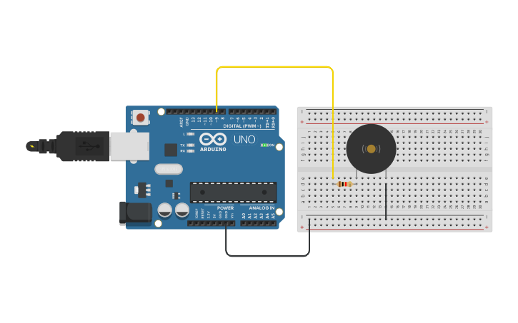 Circuit design Arduino_Breadboard_Buzzer_03 - Tinkercad