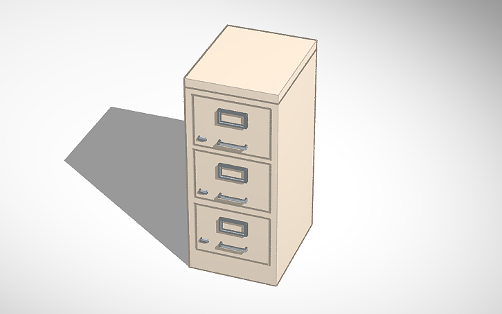3D design Filing cabinet - Tinkercad