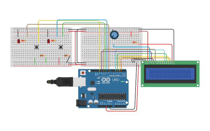 Circuit design proyecto LCD | Tinkercad