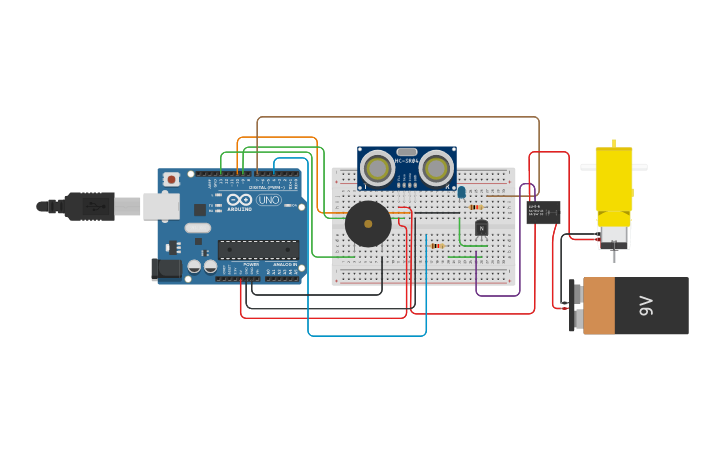 Circuit design Automatic Hand Sanitizer - Tinkercad