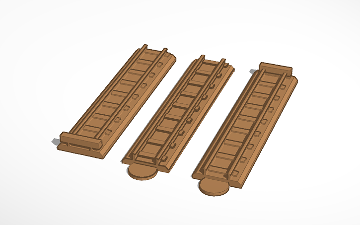 3D design N-Gauge [9mm] Narrow-Gauge Track set - Tinkercad