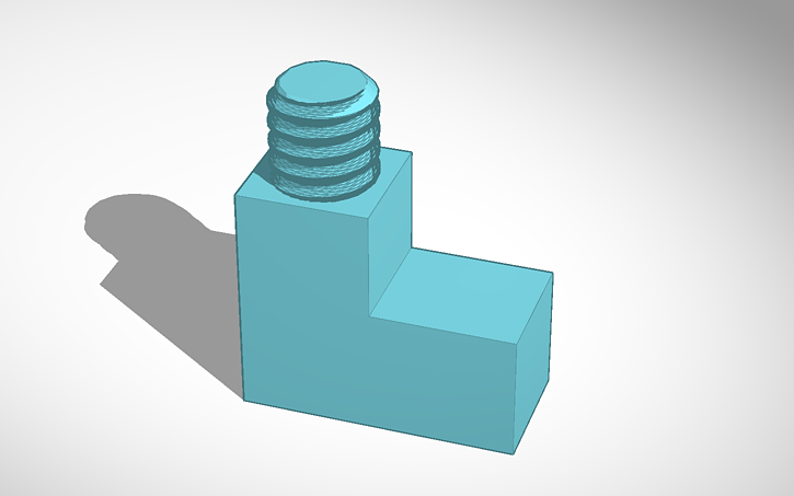 3D design Tripod nut in cylinder of 20mm diameter - angle | Tinkercad