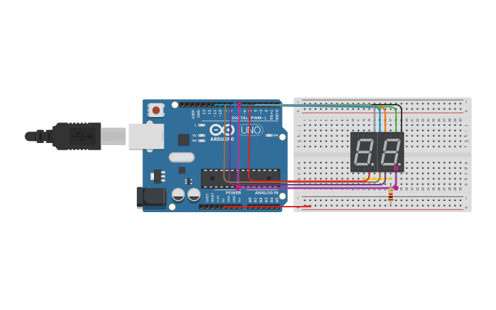 Circuit design Numbers Display - Tinkercad