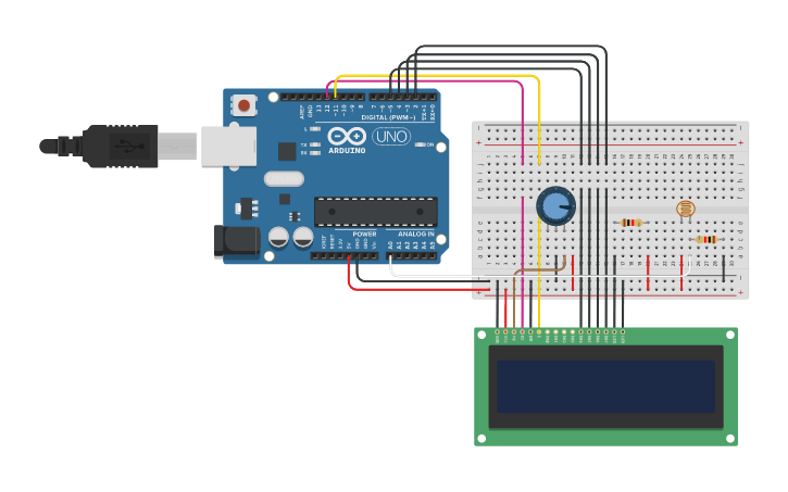 Circuit design Sensor LDR | Tinkercad