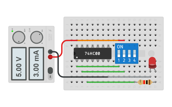 Circuit design NAND Circuit - Tinkercad