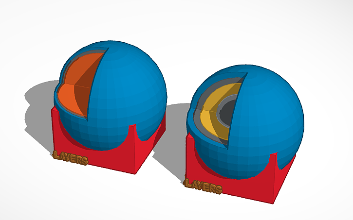 3D design Layers of the Earth Model - Tinkercad
