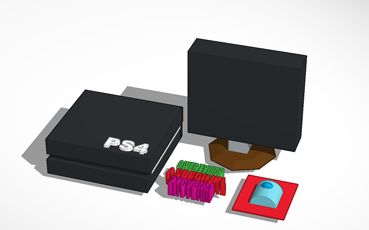3d Design Gaming Setup Ps4 Tinkercad