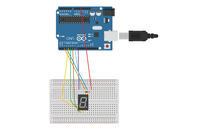 Circuit design 17a_Led 7_segment_display - Tinkercad