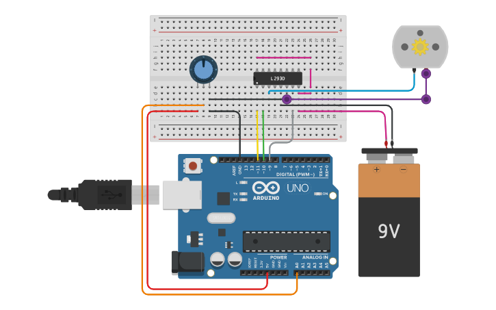 Circuit Design 10 2 1 Control Motor By L293d Debug Tinkercad