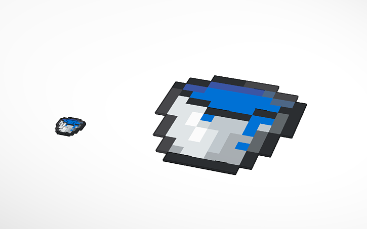 3D design minecraft bucket of water - Tinkercad