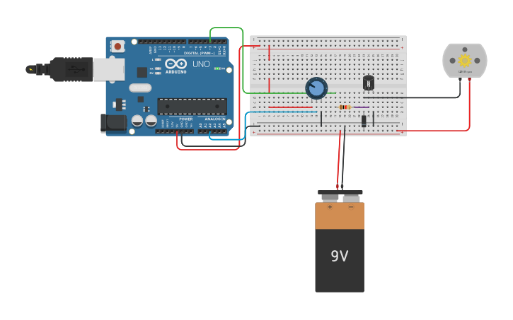 Circuit design Control de Motores DC - Tinkercad