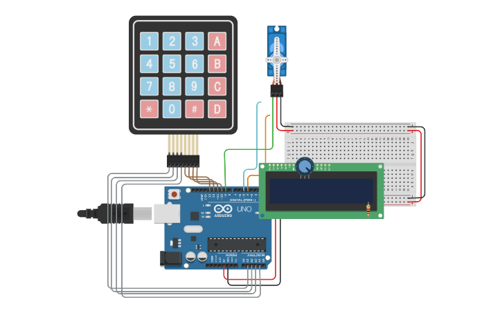 Circuit design Kelompok 45 Combination Lock - Tinkercad