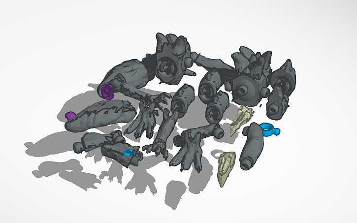 3D design articulated zilla jr - Tinkercad