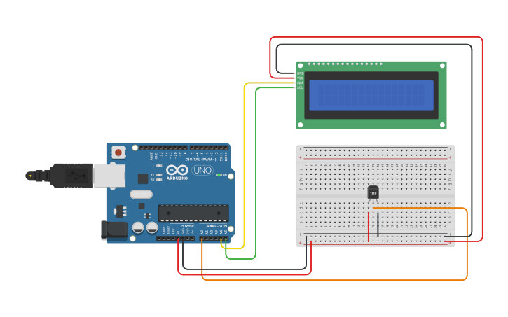 Circuit design Digital Temperature Sensor - Tinkercad