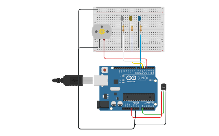 Circuit design เซ็นเซอร์วัดอุณหภูมิ - Tinkercad