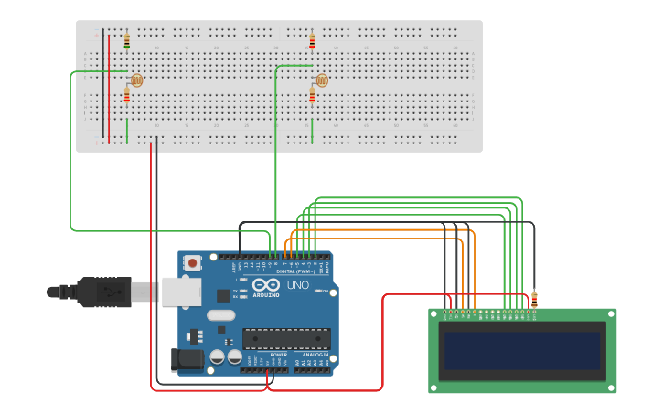 Circuit design Contador Aforos GODIN | Tinkercad