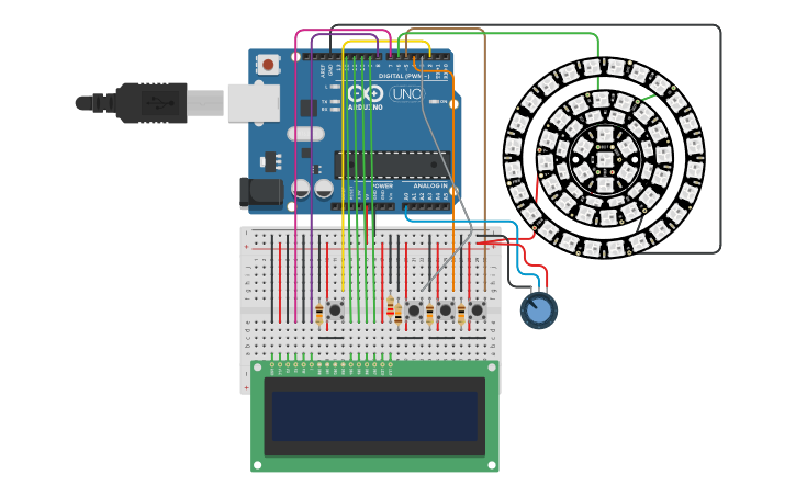 Circuit design NeoPixel Ring | Tinkercad