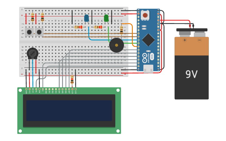 Circuit design Paddle Rhythm Indicator - Tinkercad