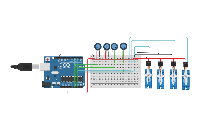 Circuit design Arduino ควบคุม Servo Motor โดยใช้ Potentiometer - Tinkercad