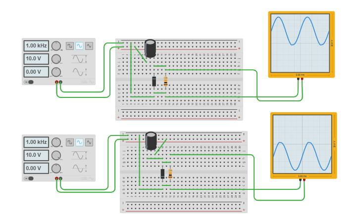 Circuit design Clipper clamper - Tinkercad