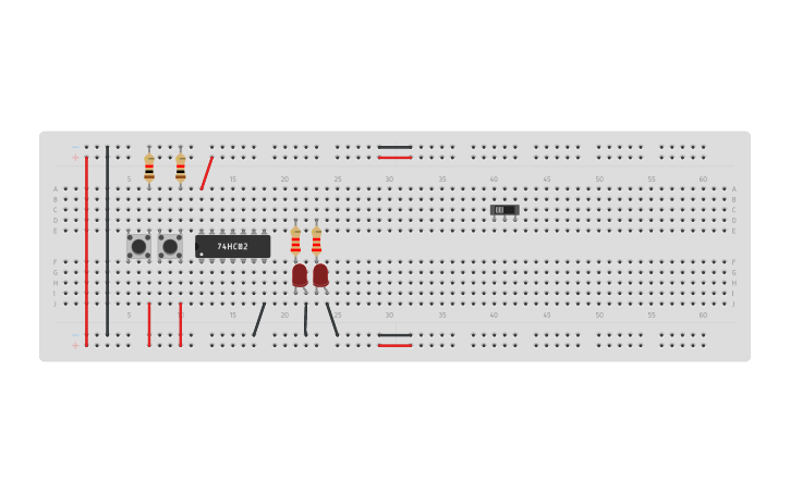 Circuit design debouncing circuit | Tinkercad