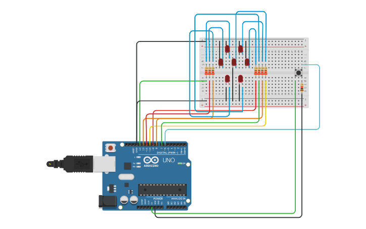 Circuit design Dado Digital - Tinkercad