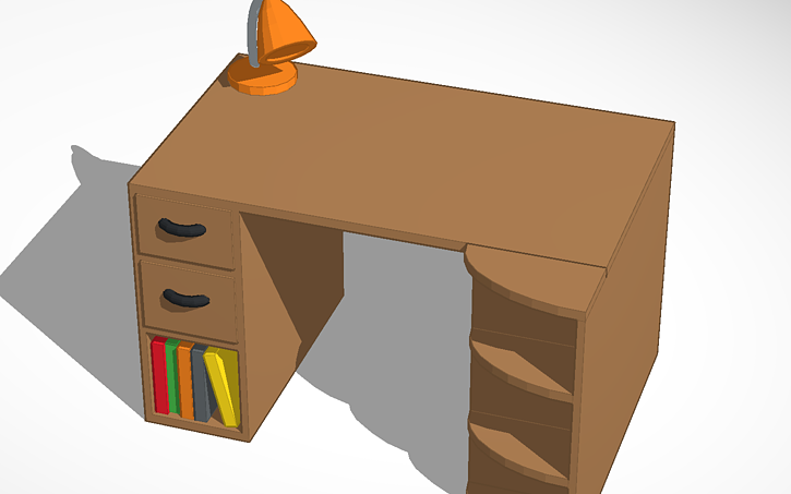 3D design office desk | Tinkercad
