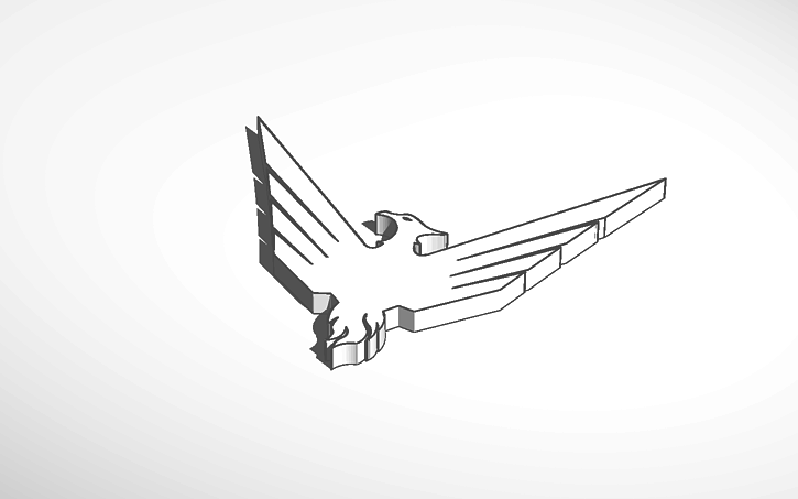 3D design large phoenix logo - Tinkercad